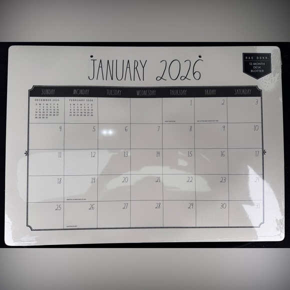 Rae Dunn | Office | Rae Dunn 226 Extra Large Desk Blotter Calendar In ...